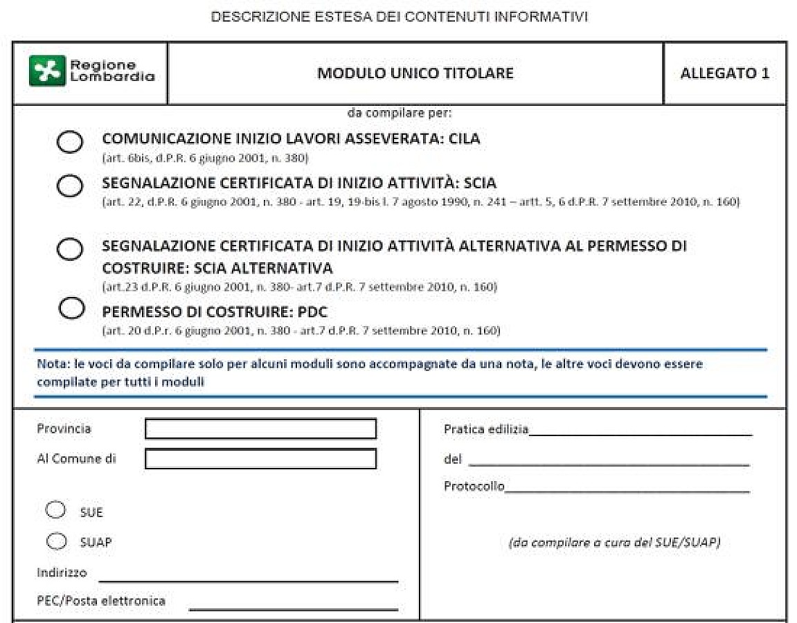 Lombardia: aggiornati i moduli edilizi unificati e standardizzati ...